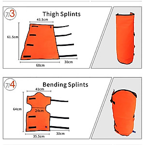 First Aid Air Splint Set, PVC Inflatable Multiple Combinations Emergency Vacuum Bone Fracture Immobilization Splint with Pump, Can Be X-rayed, Outdoor Camping First Aid Emergency Kit