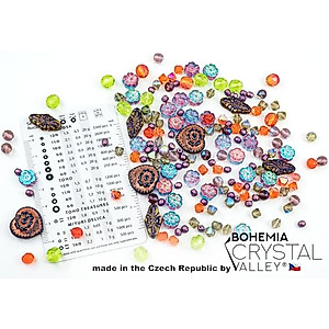 2.1oz (60 g) Mix of Unique Czech Bohemia Glass Pressed Beads, Crazy Purple Green Copper, Table Cut, Matte and Glossy, Faceted Fire Polish, Hand Made Set Kit BCV