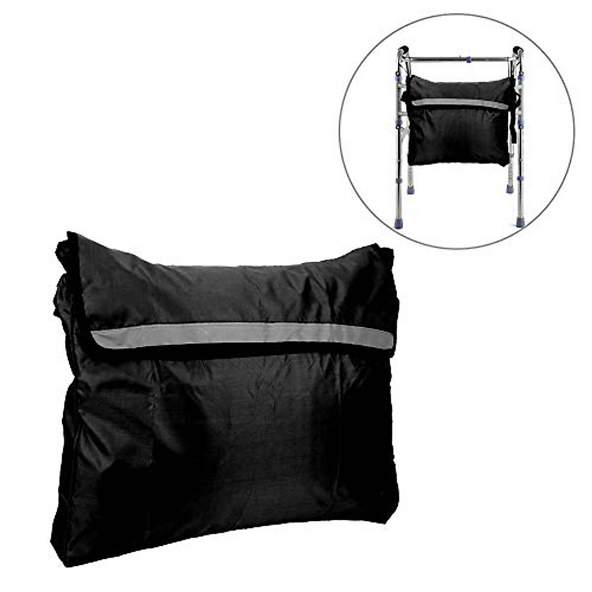 Wheelchair Side Bag Arm Rest Holder Pouch Wheel Chair Accessories Organizers Storage Bag for Elderly Seniors Adults Black