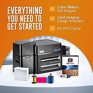 Fargo DTC1500 Dual Side ID Card Printer & Supplies Bundle with Card Imaging Software 51405
