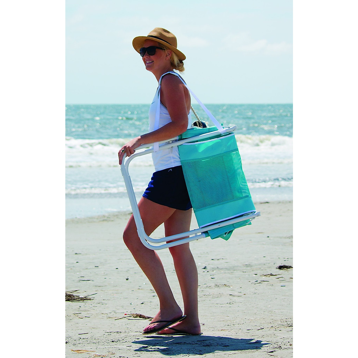 Rio Beach Portable Compact Fold Breeze Beach Sling Chair, Teal