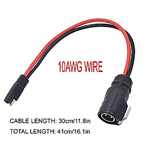 JooFn 10AWG 2 Pin Power Industrial Circular Connector to SAE Cable for Solar Panel Suitcase and Grand Design, Fit for Furrion, Forrest River RV Solar Ports, Grand Design RV's Industry