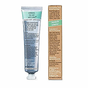 Dr. Ginger's Coconut Oil Toothpaste, All-Natural Oil Pulling & Xylitol for Fresh Breath, Gum Health, Plaque Prevention, and Sensitive Teeth, Fluoride-Free, Coconut Mint Flavor, 4oz, 1ct
