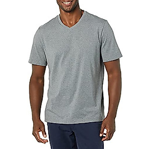 Amazon Essentials Men's Regular-Fit Short-Sleeve V-Neck T-Shirt (Available in Big & Tall), Pack of 2, Grey Heather, 4X-Large Big Tall