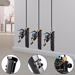 AMURS 6Pcs Fishing Rod Holders,Wall Mounted Rod Holder Boat Rod Holders with 6inch Ball Bungee Cords and Screws