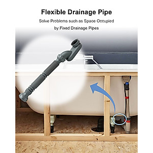 Nahntaipy Low Profile 1 1/2 P Trap Bathtub Shower Drain Pipe, Flat P Trap Freestanding Tub Drain for Bath