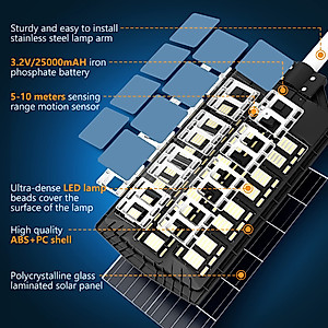 PEVOROS Solar Street Lights Outdoor Waterproof,1200W/100000LM Outdoor Led Street Light Dusk to Dawn,Street Lights Solar Powered with Motion Sensor and Remote Control for Parking Lot,Yard,Garden, Field