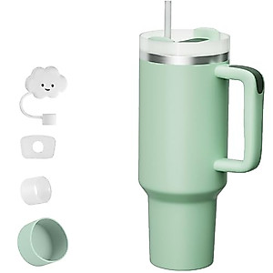 LorinShine 40 OZ Stainless Steel Tumbler with Lid and Straw, Insulated Cup with Handle, Leak Proof Tumbler, Large Water Iced Tea Coffee Bottle for Gift/Travel/Sport/Home