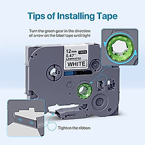 Filery 4-Pack Label Maker Tape for Brother TZe-231 TZ-231 Laminated P-Touch Label Maker Tape, for Model PT D200 D210 H100 1880, Compatible Label Tape Replacement, 12mm 0.47 Inch Black on White