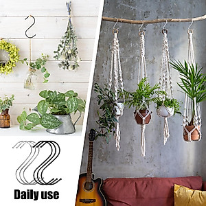 60 Pack S Hooks for Hanging: 3 Size S Hooks Heavy Duty Black 2.7/3.5/4.7 inches