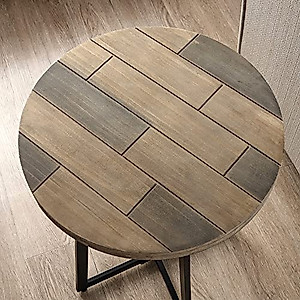 FirsTime & Co. Miles Rustic Table, 22"H x 16"W x 16"D, Natural, Aged Black