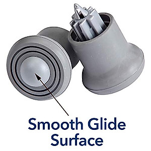 Carex Walker Auto Glides, Rolling Walker Glides for Back Legs of a Front Wheel Walker, Fits Most Walkers, Auto-Brakes for Added Safety and Stability