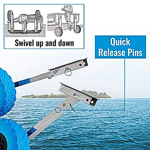 Bestauto Boat Launching Wheels Stainless Steel Transom Launching Wheel Dolly Stainless Steel for Inflatable Boat