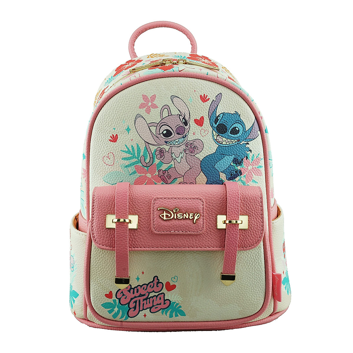 Wondapop Disney Angel and Stitch 11" Vegan Leather Fashion Mini Backpack