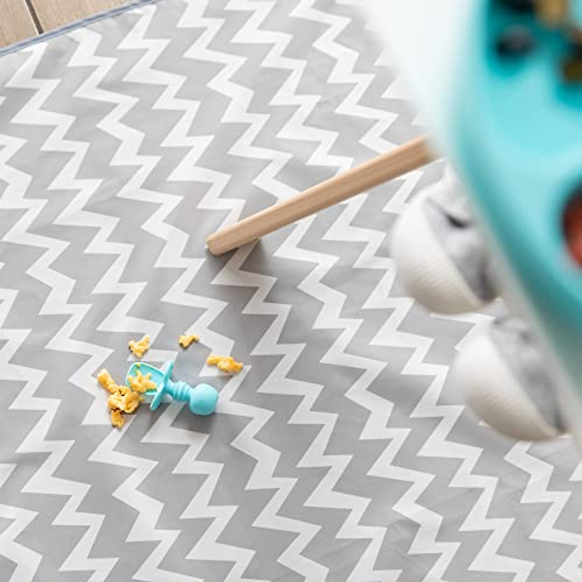 Bumkins Baby Splat Mat for Under High Chair, Waterproof Washable Cloth for Arts and Crafts, Playtime Mats for Kids, Floors or Tables, Reusable Fabric 42x42 Square