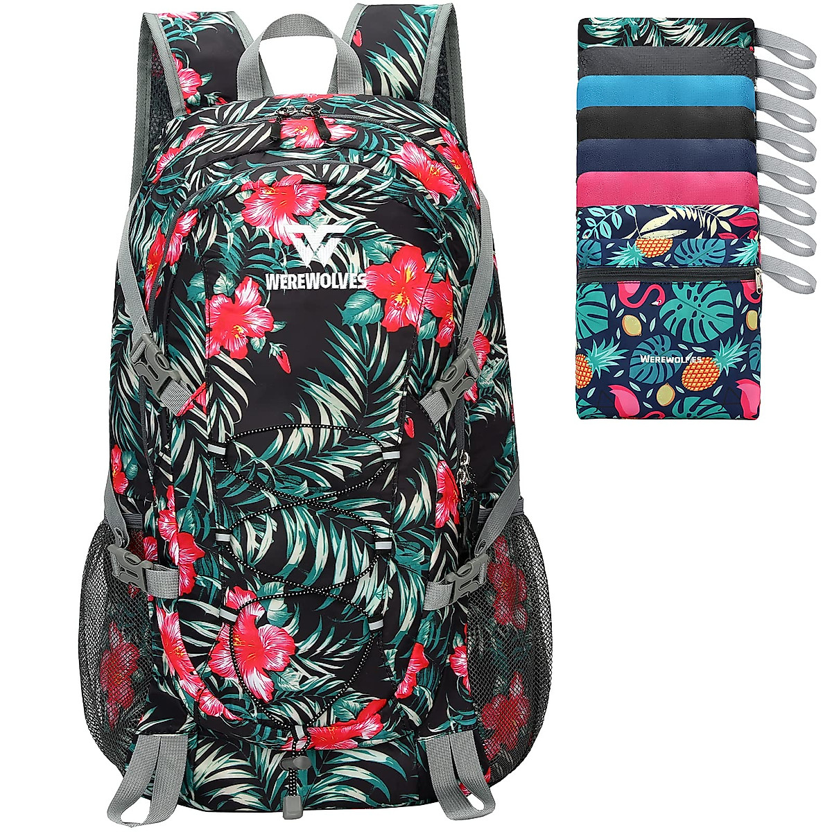 WEREWOLVES 40L Hiking Backpack, Water Resistant Travel Packable Foldable Lightweight Daypack for Women Men…