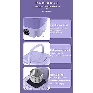 8L Portable washing machine, Mini washing machine, Foldable Bucket Washer for Washing Baby Clothes, Underwear, Suitable for Camping, RV, Travel, Small Spaces, Lightweight