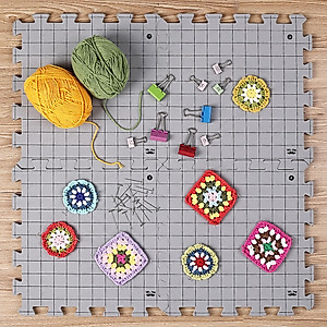 Mr. Pen- Interlocking Blocking Mats, 12”x12”, 4 Pack, Blocking Mats for Knitting & Crochet Projects with 50 T-Pins, Knitting Blocking Mats and Pins, Crochet Blocking Board for Crocheting