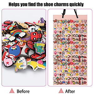 JUXYES Shoe Charms Organizer Wall Hanging Charms Collection Holder with 216 Holes, Portable Decorative Croc Shoe Charms Display Hanging Decoration Croc Charms Collection Storage Organizer