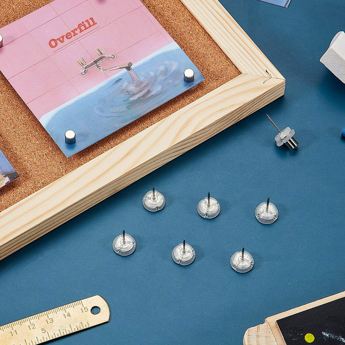 Magnetic Pushpin Magnetacks Magnet Thumbtack Poster and Photo Hangers for Walls Bulletin Boards (20)