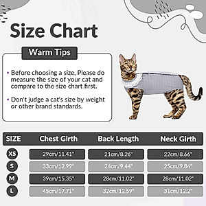 ASENKU Cat Recovery Suit, Cat Surgery Recovery Shirt Female After Surgery for Abdominal Wounds,Cat Onesie Anti Licking Wounds, E-Collar Alternative for Female Cats Kitten
