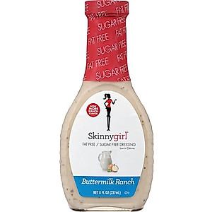 Skinnygirl Fat-Free Salad Dressing, Sugar-Free Buttermilk Ranch, 8 Ounce