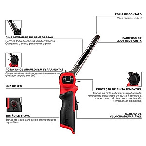 Milwaukee Sander w/Abrasive Belt 1/2" X 18" - 12V Fuel - 2482-20 Without Battery and Without Charger