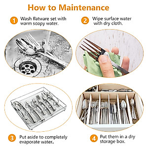 40 Pieces Silverware Set for 8, ASKSCICI Stainless Steel Flatware Cutlery Set for Home and Restaurant, Including Knife, Fork & Spoon, Modern Design, Dishwasher Safe