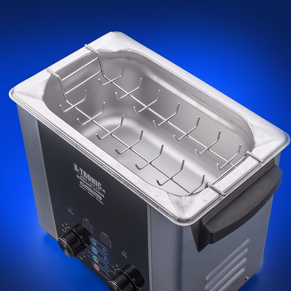 X-Tronic Model #3000-XTS 3.0 Liter "Platinum Edition" Commercial Ultrasonic Cleaner with Time & Temp LED Displays, Sweep & Degas Controls, S/S Cleaning Basket, Wire Rack Holder & Wire Beaker Holder