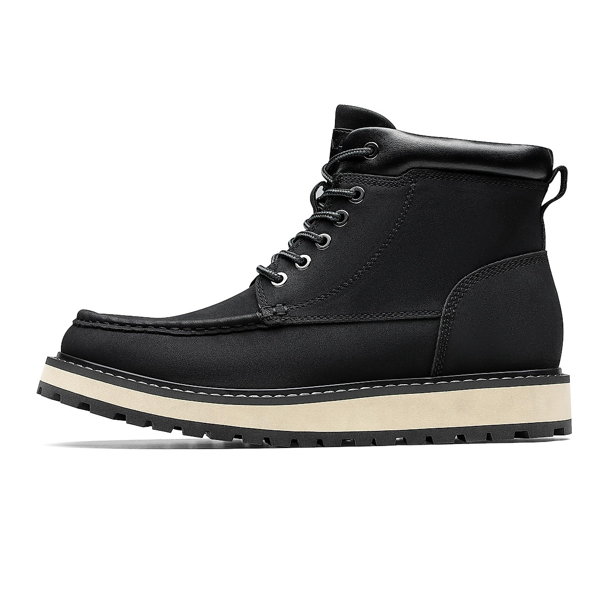 Bruno Marc Men's Moc Toe Boot Fashion Comfort Casual Wedge Boots Black Size 11, SBCH2302M-1