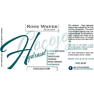 Rose Hydrosol Water Spray Toner 32 oz for Face Hydrating Mist Hydration Pure & Natural Rosewater Hydrosol All Skin Types Face Skin Pores Body Locs Cleansing Bulk Refill COCOJOJO - Packaging May Vary