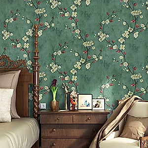 Peel and Stick Wallpaper Floral Contact Paper Floral Wallpaper Removable Wallpaper Waterproof Wallpaper Vinyl Roll for Wall Furniture Cabinet 118"x17.7"