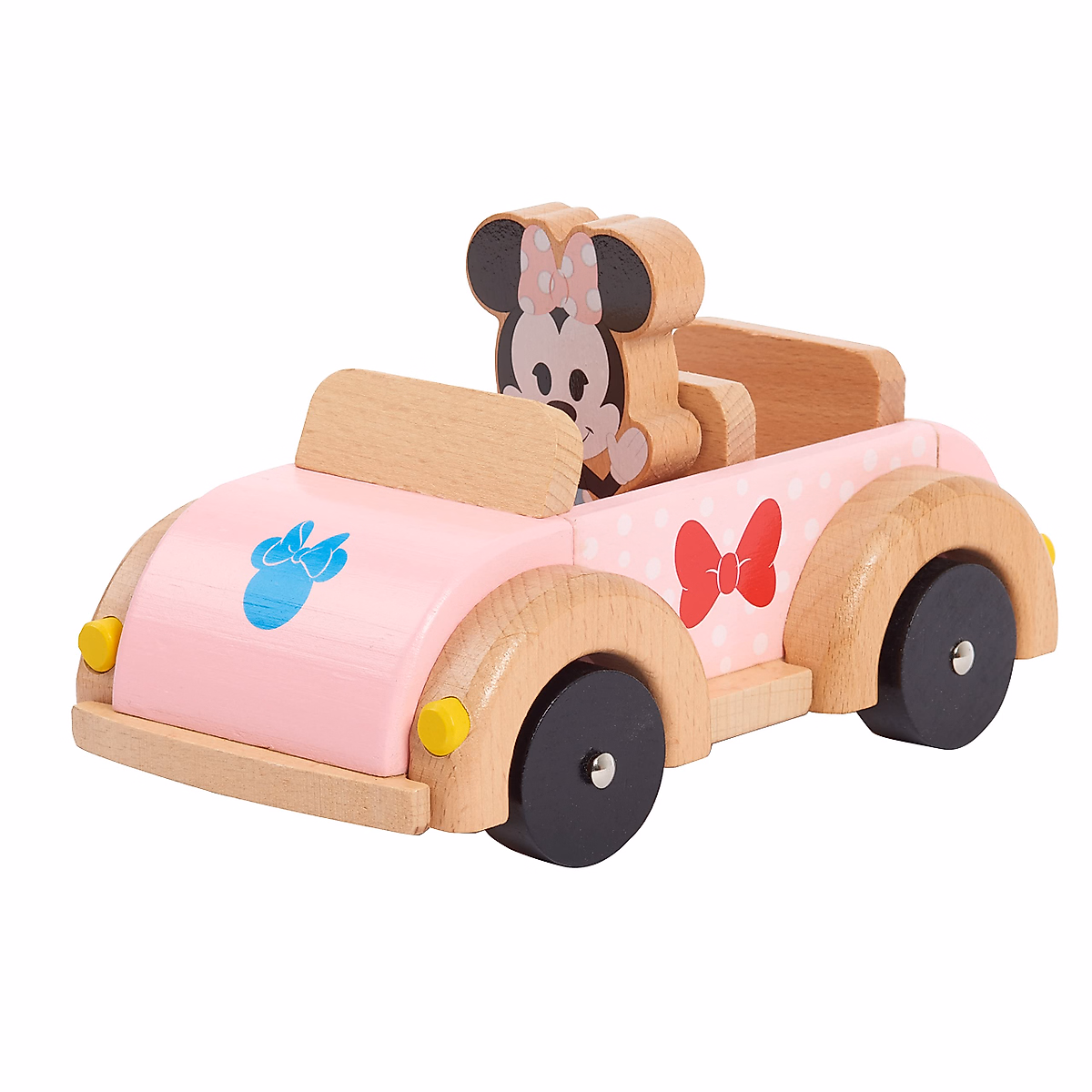 Disney Wooden Toys Minnie Mouse Figure and Vehicle, Officially Licensed Kids Toys for Ages 3 Up by Just Play