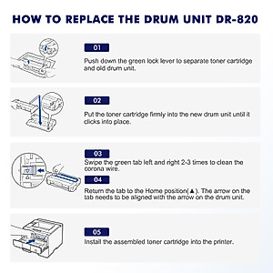 DR820 DR-820 Drum Unit Compatible Replacement for Brother DR820 DR 820 DR-820 for HL-L6200DW MFC-L5850DW MFC-L5900DW HL-L5200DW HL-L5100DN L5850DW L5900DW L5700DW L6200DW Printer (Black, 1-Pack)