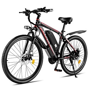 KBJPADS 26" Adult Electric Bikes 750W Motor Ebike 48V 16Ah Lithium Battery Electric Bicycles Dual Shock Absorbers 5-Speed 21MPH Mountain Beach E Bike