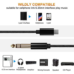 WLTASUY [MFi Certified 3.3FT Lighting to 1/4 TRS Audio Stereo Cable, 6.35mm 1/4 Male Aux Audio Cord Compatible with iPad, iPhone 13 Pro for Amplifier, Mixer, Home Theater, Speaker ect