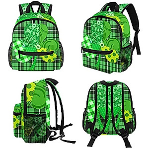 Small Backpack Travel Backpack,Carry On Backpack,st.patrick's day green plaid,Women Mini Backpack Casual Daypack