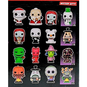 All Hail Jack Nightmare Before Christmas Figure Bundled with Bitty Pop! + Blind Box Mini + Skellington Blacklight NBX Master of Fright Hanger + Sally & Zero + Beetlejuice 5 Items