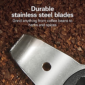 Hamilton Beach 4.5oz Electric Coffee Grinder For Beans, Spices & More, Stainless Steel Blades, Silver (80350RV)