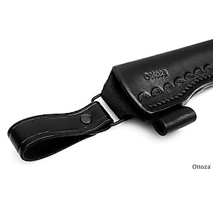 Ottoza Handmade Leather Knife Sheath Side Draw Knife Sheath - Bushcraft Knife Sheath - Hunting Knife Sheath - Survival Knife Sheath - Vertical Knife Sheath Black TOP Grain Leather No:221