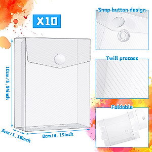 Pajean 10 Pieces Crayon Storage Containers Back to School Clear Plastic Crayon Case Crayon Organizer Boxes for Kids, Cards Small School Supplies Organizers Boxes