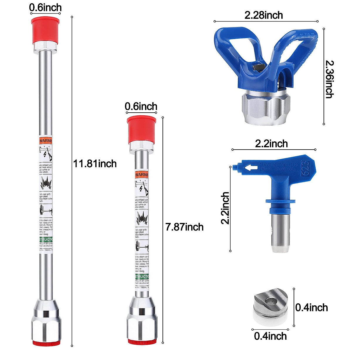 SanSanYa 10PCS Airless Reversible Spray Tip Nozzles Airless Sprayer Nozzles Airless Paint Sprayer Tip Extension Pole Airless Paint Sprayer Extension with Sprayer Nozzle Tip Guard