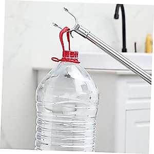 Cabilock 2pcs Balcony Metal Tool Grabber Rod Stainless Picking Pole Poles Household Outdoor Drapery High Reacher Clothing Long Reach Garment Drying Hanger Clothes Adjustable Extending