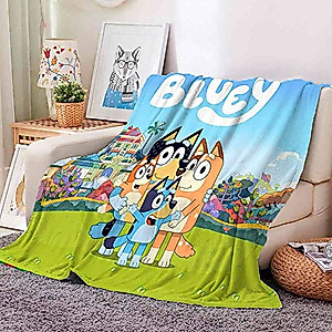 ORGANISET | 50"x 40" | Blanket for kids, Toddler Blankets for Boys and Girls, Kids Blankets Cartoon, Bluey Toddler Bedding, Bluey blanket, Boy Blankets, Throw Blanket Flannel for Bed Couch living Room