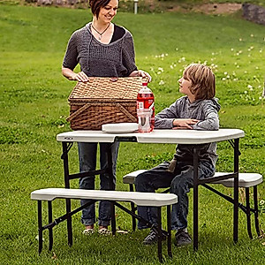 Lifetime 80352 42" (Almond) Recreation Set Folding Table, 42 inch