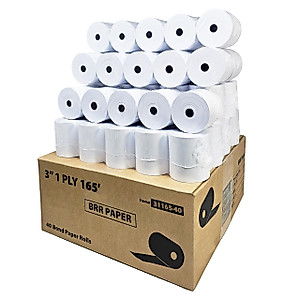 (40 Rolls) 3" x 165' 1 Ply Bond (Non –Thermal) Made in USA STAR SP 700 Kitchen Printer Paper POS Receipt Cash Register for SRP 275 SMP 200 TMU200 MP500 NCR 2174 XR200 IMPACT Printers Requires Ribbons