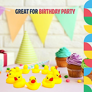 Dazzling Toys Mini Rubber Ducks Pack of 24 Ducky Floats Baby Kids Bath Toy Shower Birthday Party Favors (24)
