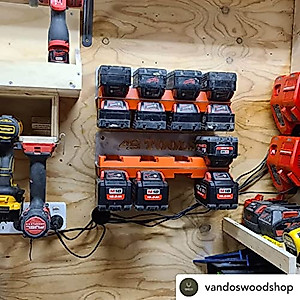 48 Tools - Battery Holder for Milwaukee Batteries | M18/18V | Wall Mount | Battery Storage for Truck, Trailer, Van, Workshop, Shelf, Toolbox