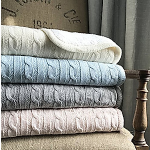 effe bebe Magnolia Cable Knit and Sherpa Baby Blanket 30"x40"(Petal Pink)