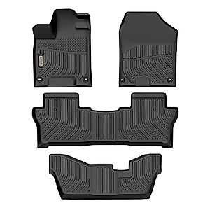 orealtrend Car Mats Replacement for Floor Liners Honda Pilot 8 Seats 2016-2022 Heavy Duty All Weather Guard Black Front and Rear Car Carpet-Custom Fit-Tough/Durable/Odorless